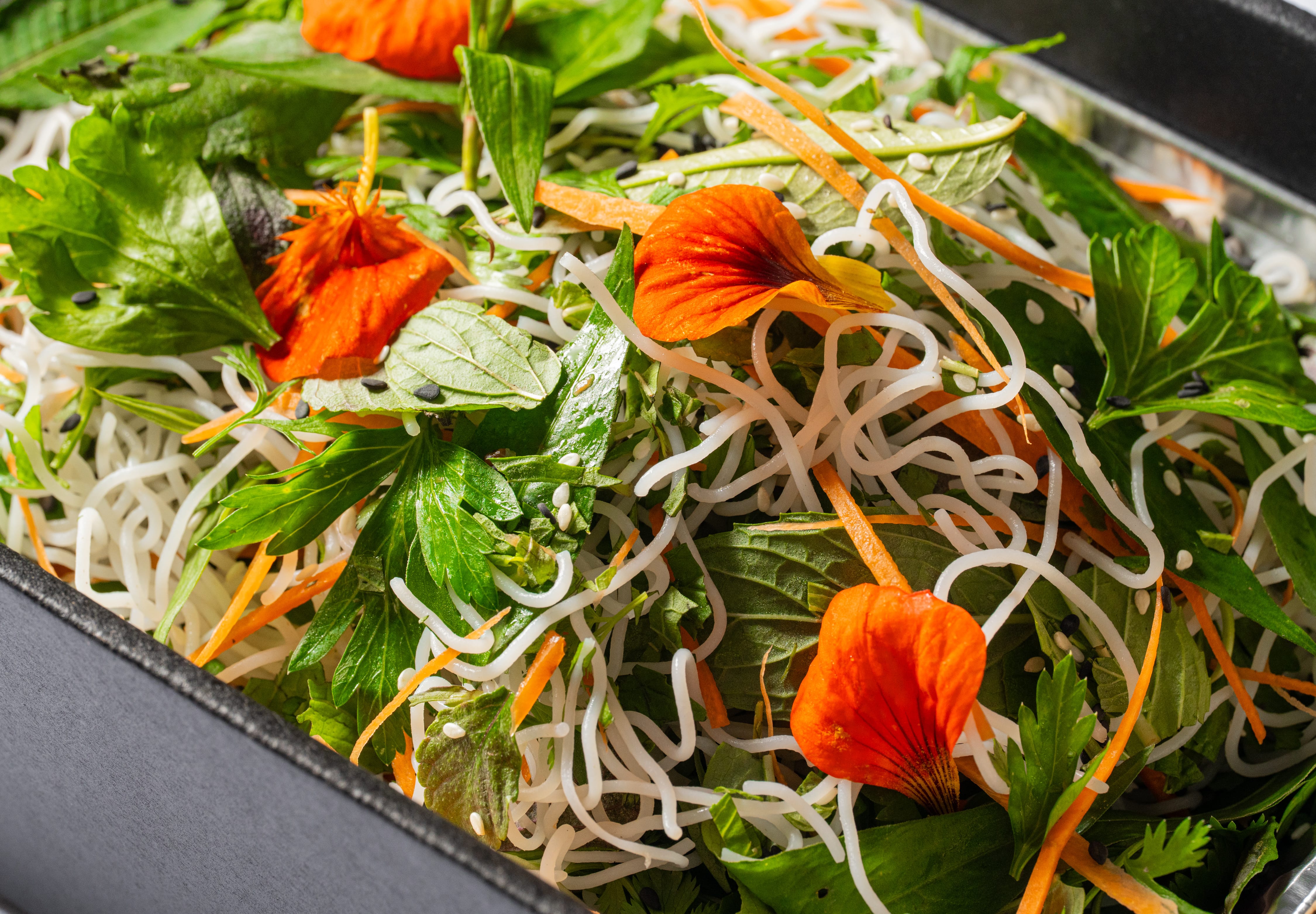 Vermicelli noodle, carrot, coriander, mint – Catering by Simon Sandall